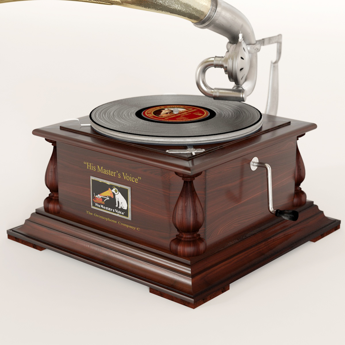 retro gramophone 3d max