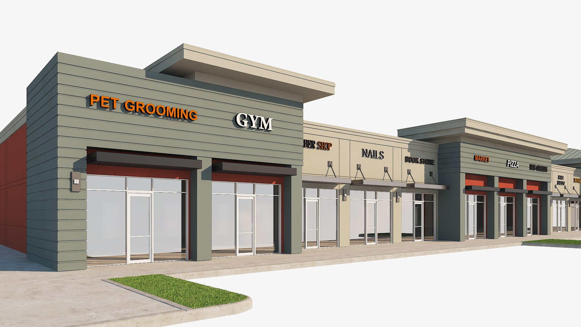 3D Retail Center - TurboSquid 1612266