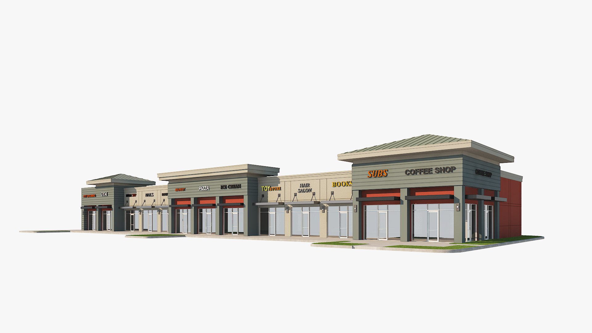 3D Retail Center - TurboSquid 1612266