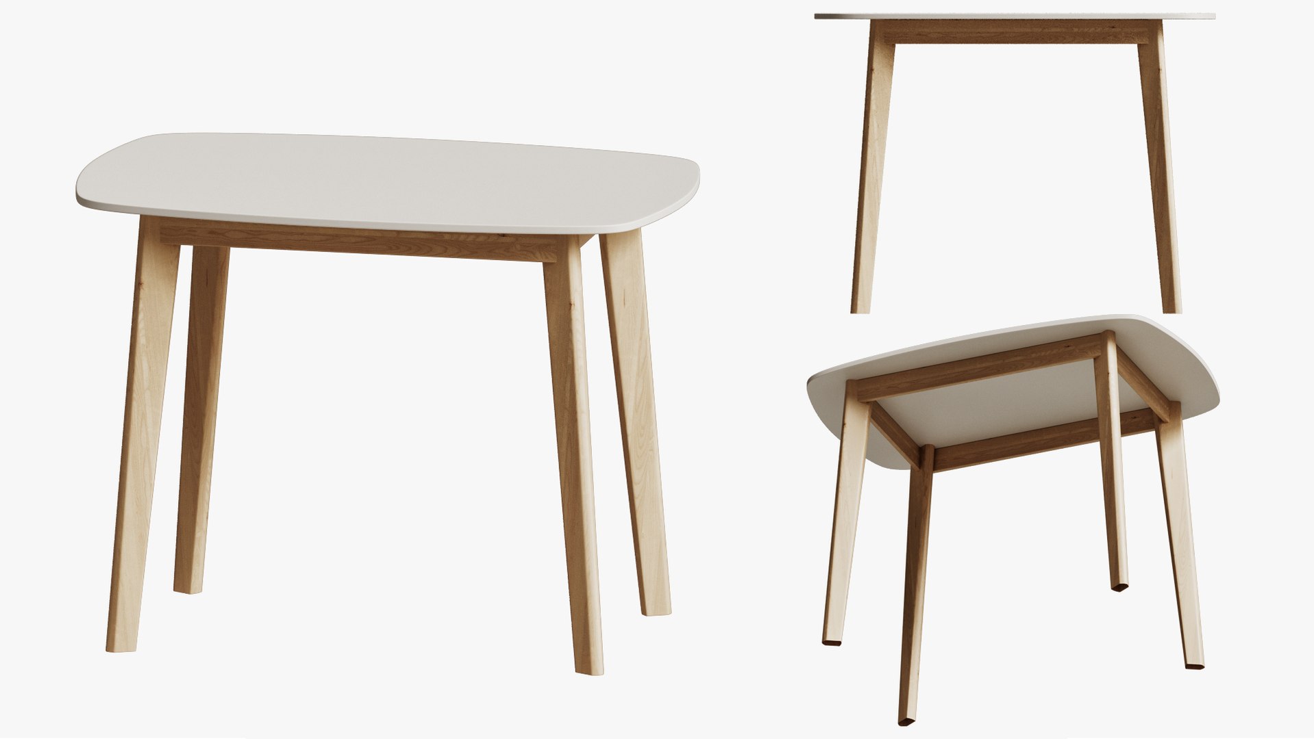 Rectangular Dining Kitchen Table Onto Vincenzo 100 White 3D Model ...