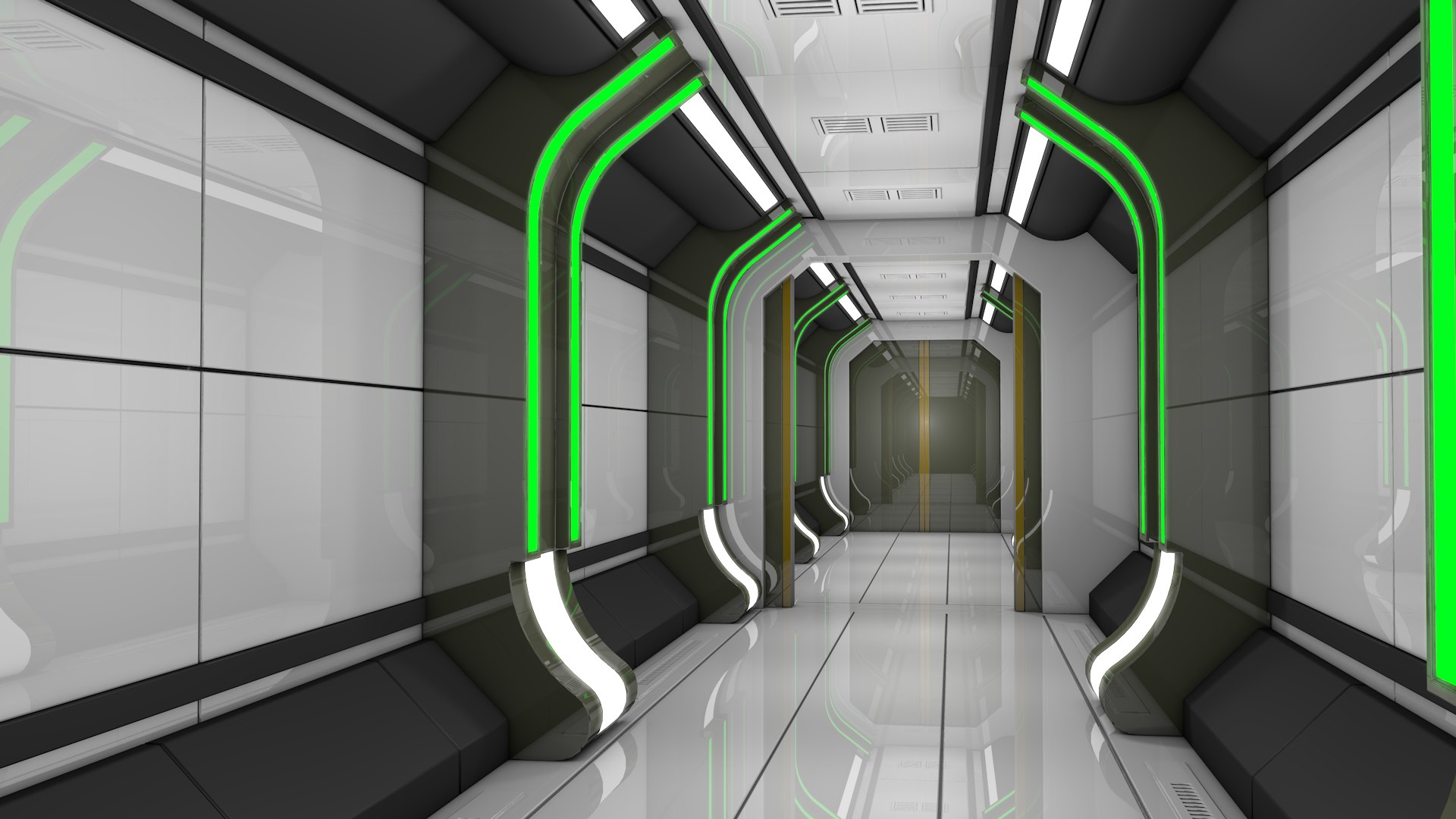 Sci Fi Corridor 3D Model - TurboSquid 1955138