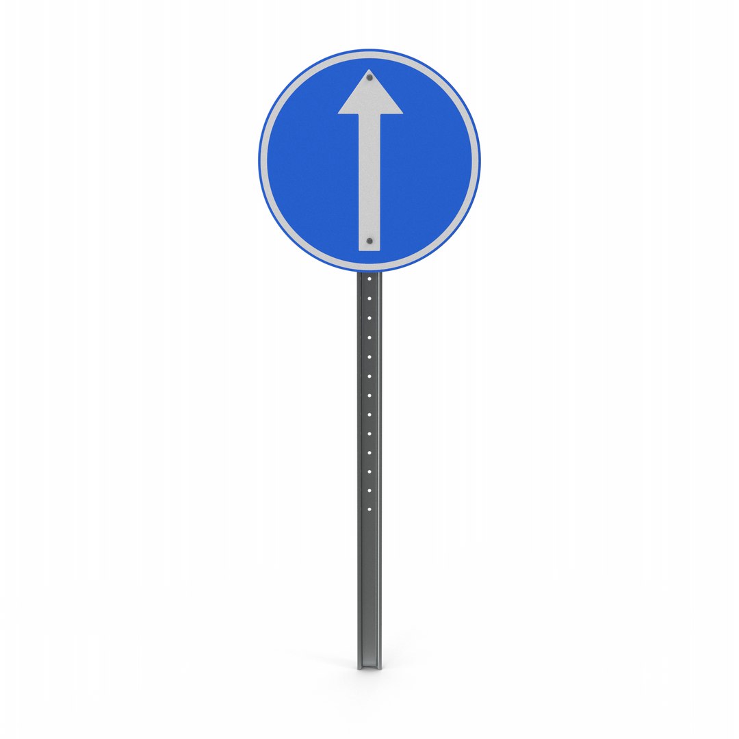 3D Go Ahead Road Sign model - TurboSquid 2039740