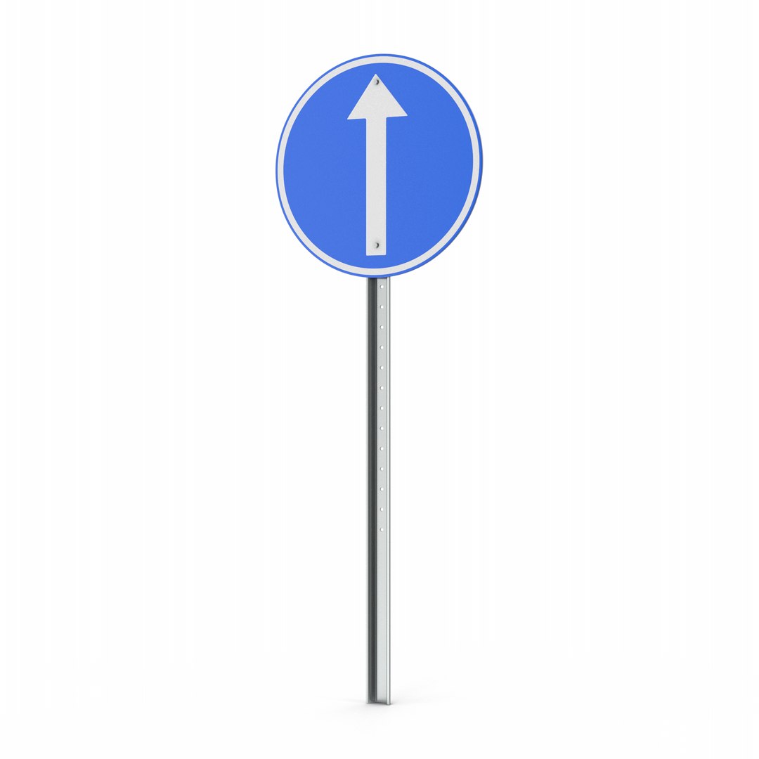 3D Go Ahead Road Sign model - TurboSquid 2039740