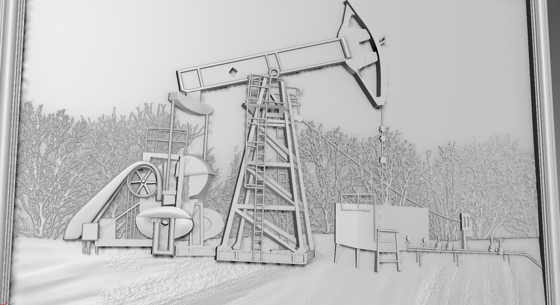 Drilling rig Relief model - TurboSquid 2127433