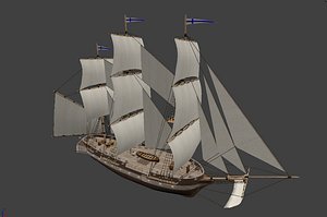 3D brig sailing ship model - TurboSquid 1401441