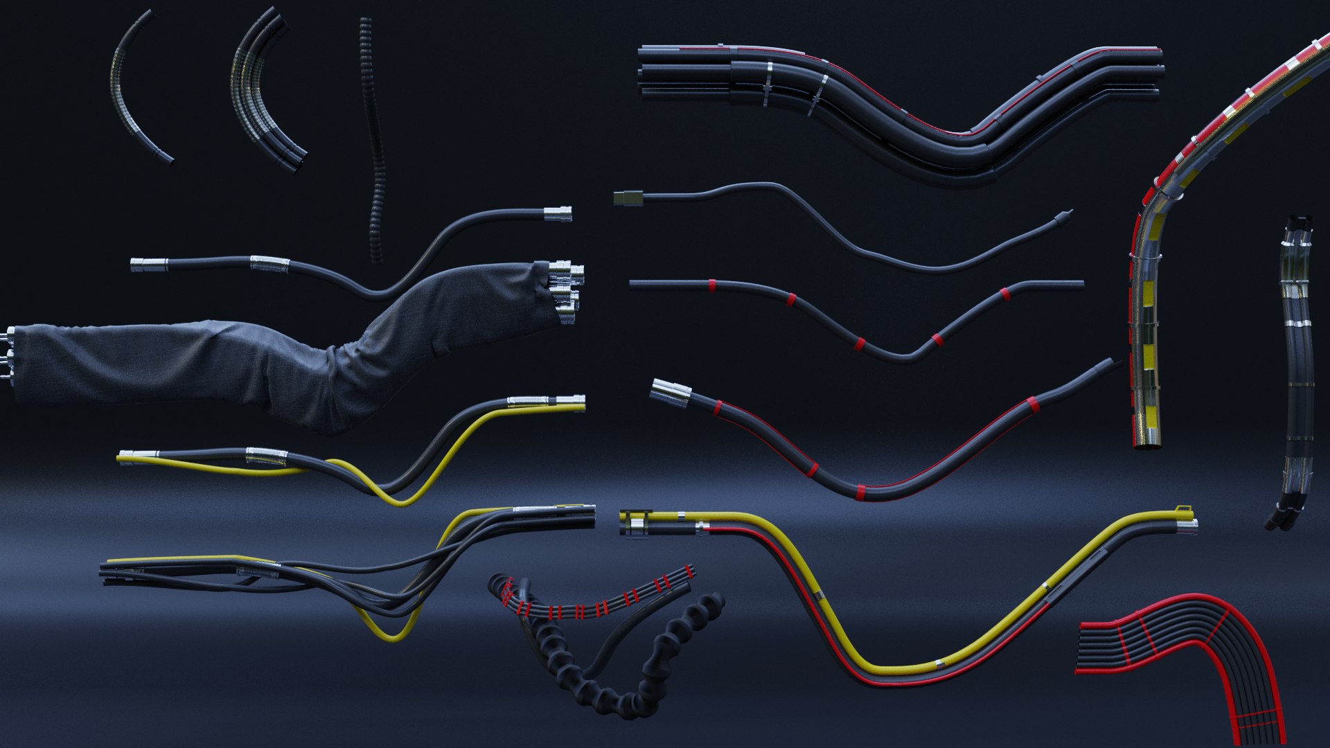 3D 15 Pipes And Wires Asset Pack Model - TurboSquid 2143413