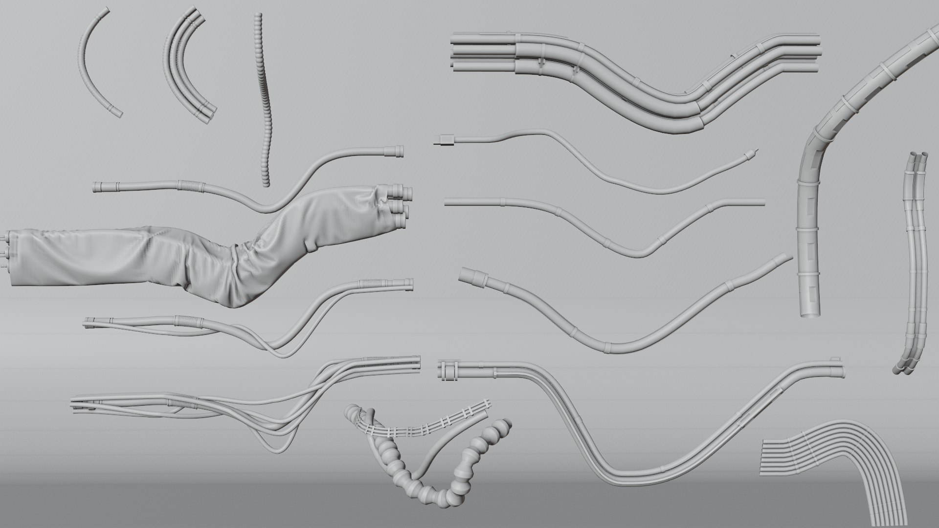 3D 15 Pipes And Wires Asset Pack Model - TurboSquid 2143413