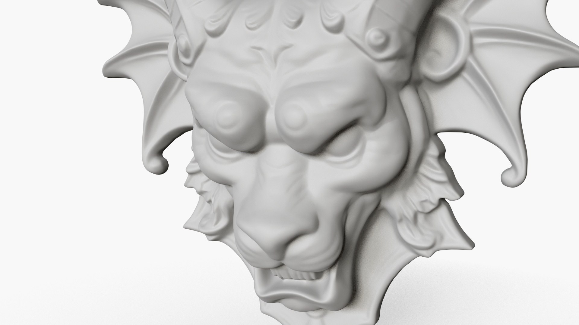 3D Gargoyle Head Relief 11 Model - TurboSquid 2289346