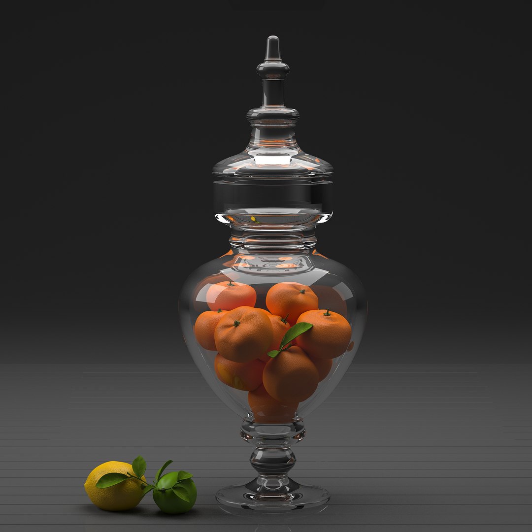 3D Fruits in glass vases - TurboSquid 2124738