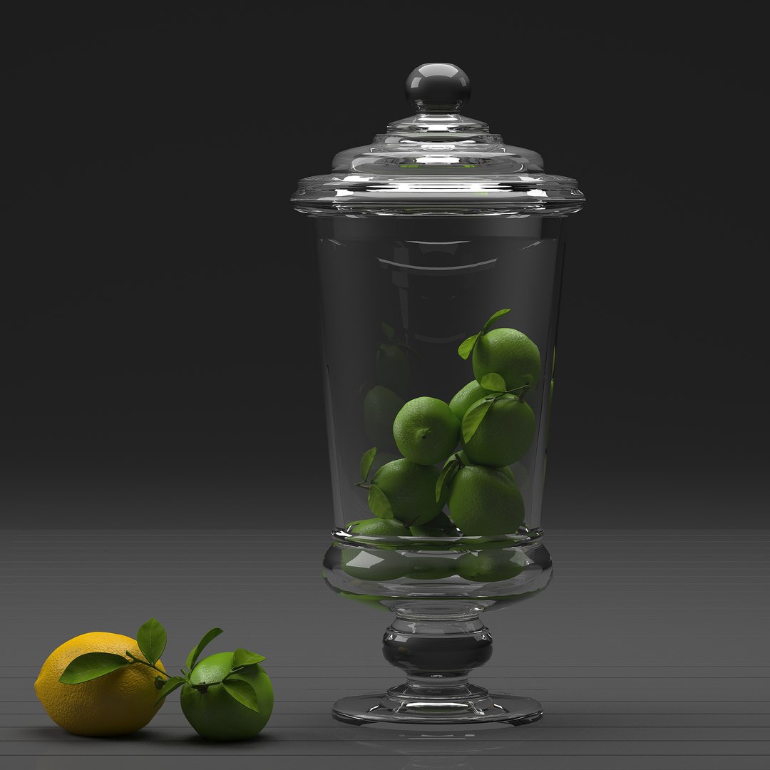 3D Fruits in glass vases - TurboSquid 2124738
