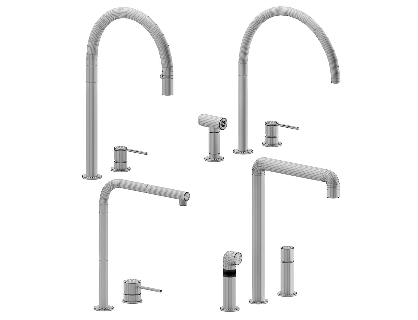 Kitchen Faucets CEA Set 04 3D Model - TurboSquid 1906120