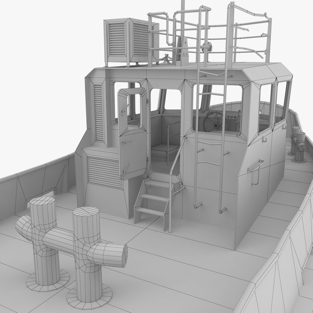 Rusty Tug Boat 3d Obj