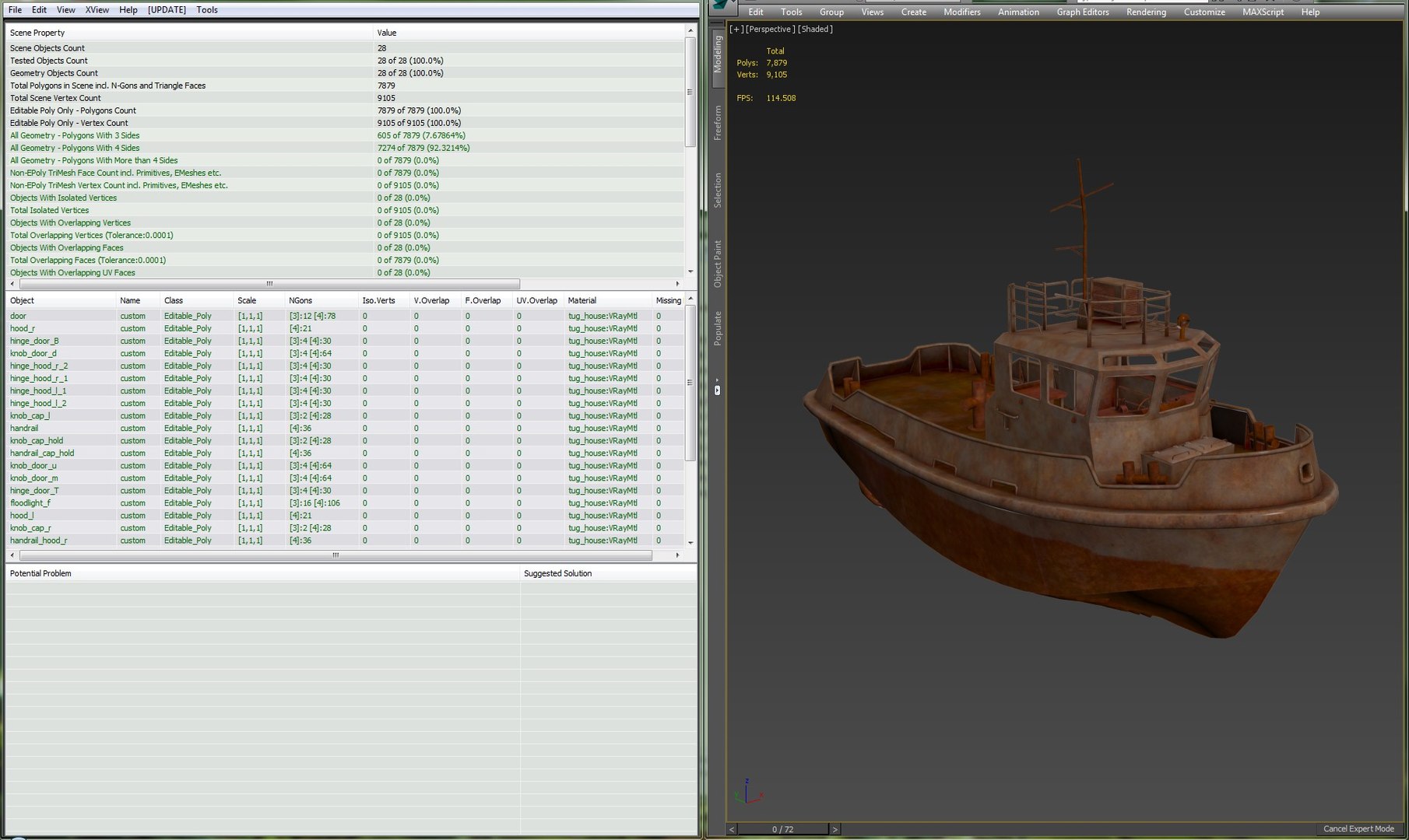 Rusty Tug Boat 3d Obj