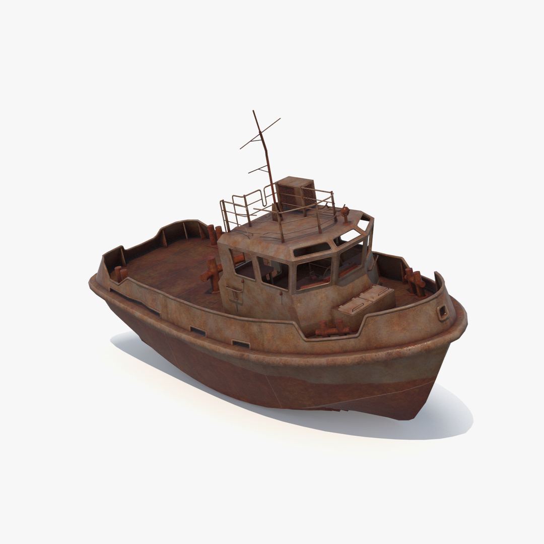 Rusty Tug Boat 3d Obj