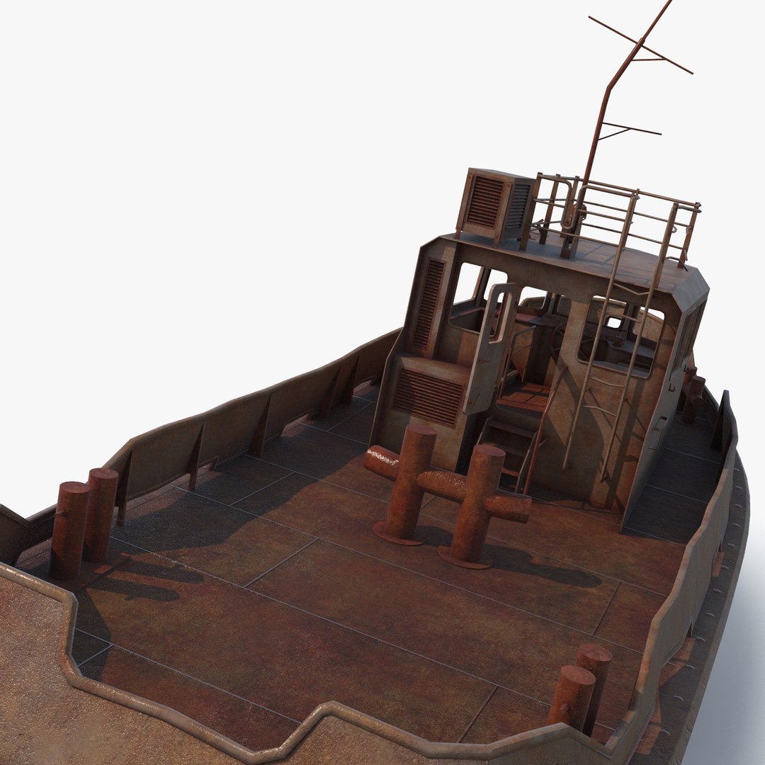 Rusty Tug Boat 3d Obj