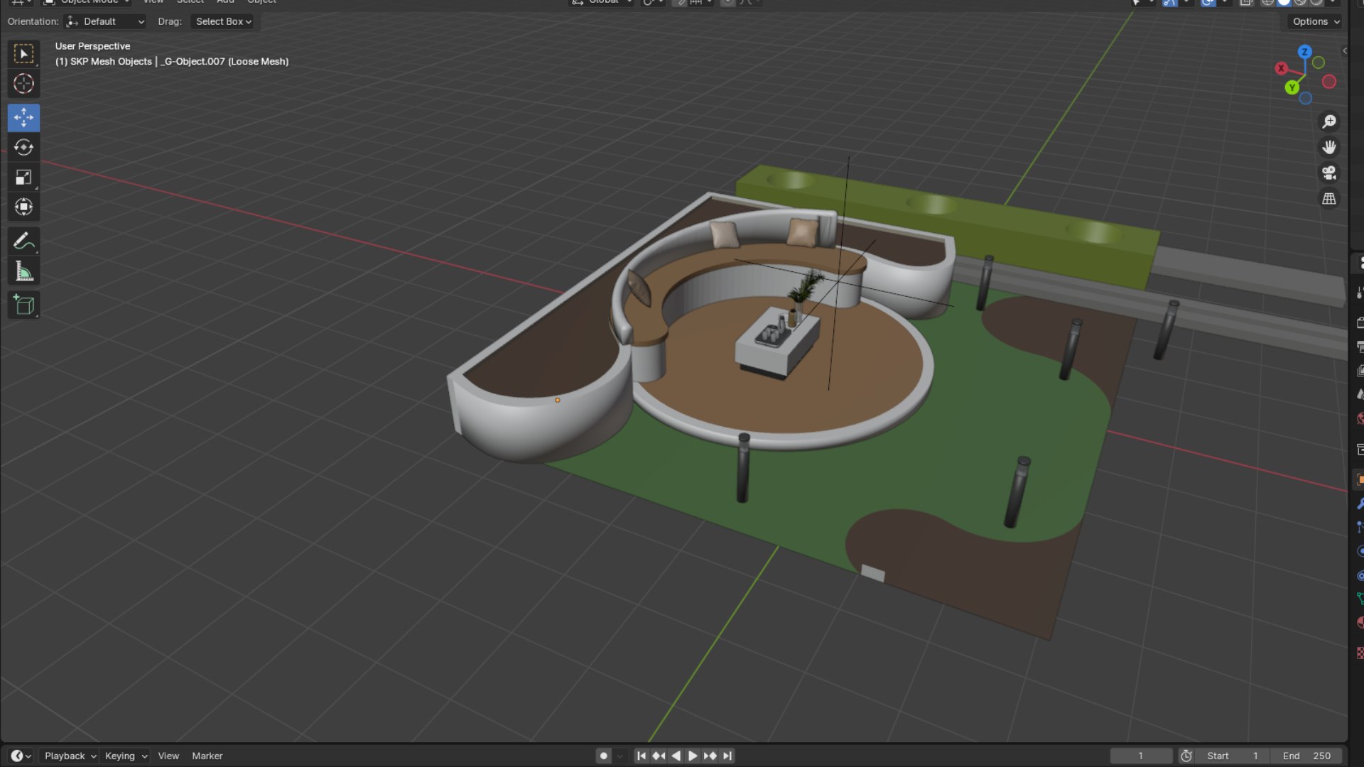 3D Garden Seating Area With Grass Plants - TurboSquid 2351529