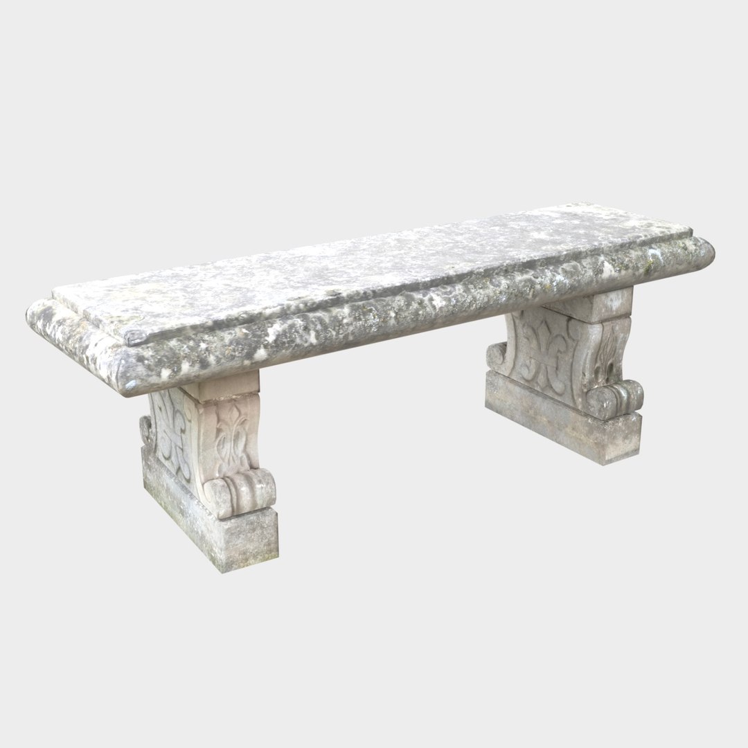 3D Model Old Stone Bench - TurboSquid 1291827