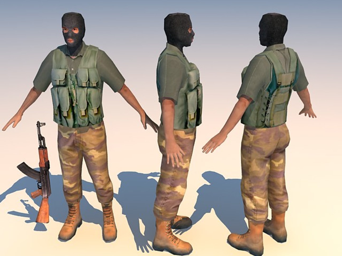 3d iraq terrorist character