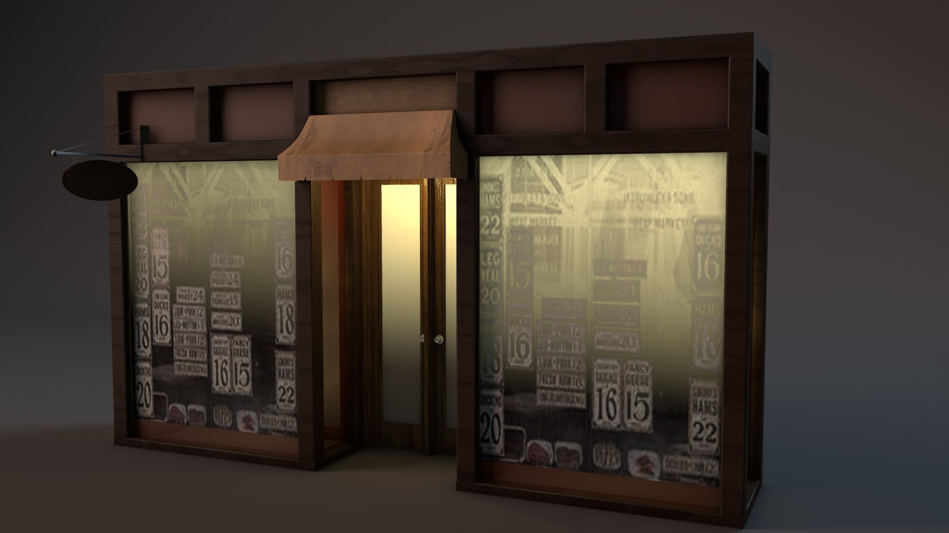 Vintage aged storefronts building model - TurboSquid 1618336