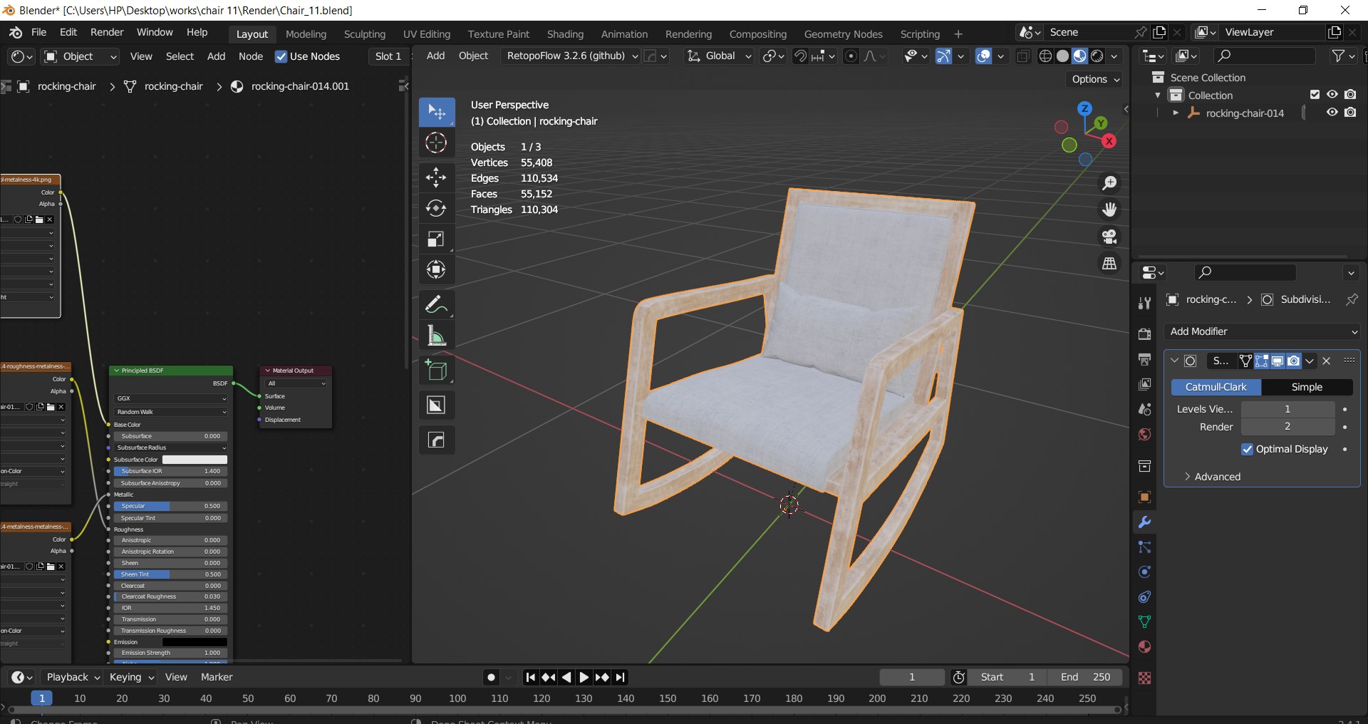 Rocking Chair 11 3D - TurboSquid 2110739