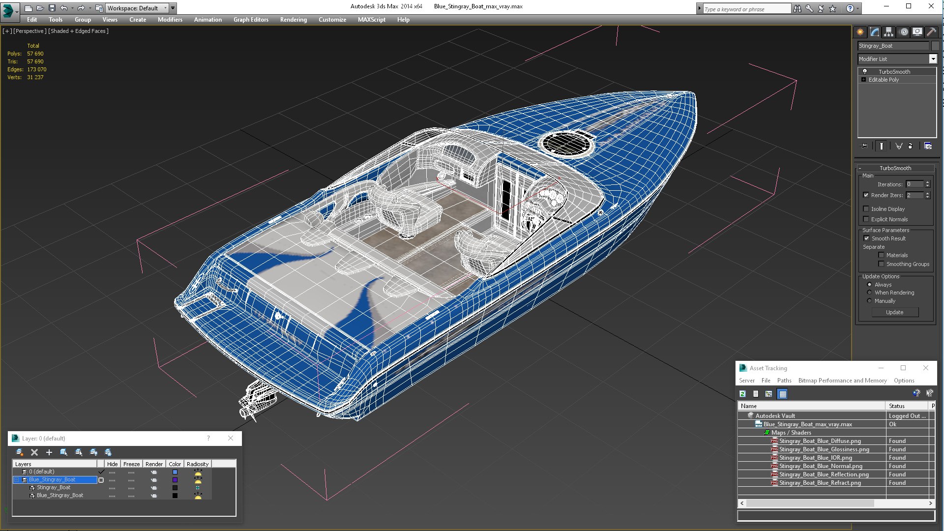 Blue Stingray Boat Model - TurboSquid 2112707