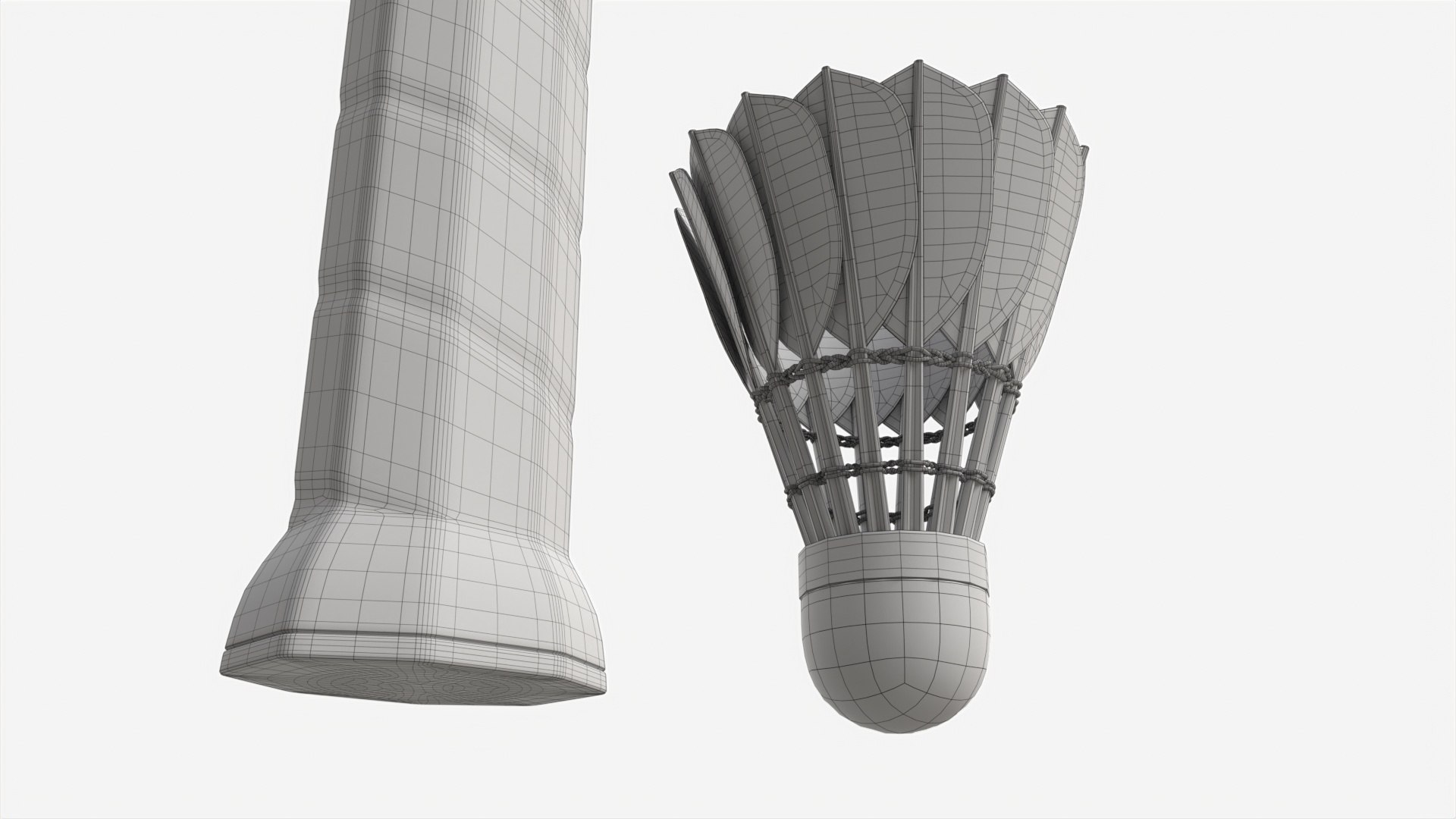 3D Badminton Racquets With Shuttlecock Model - TurboSquid 2096038