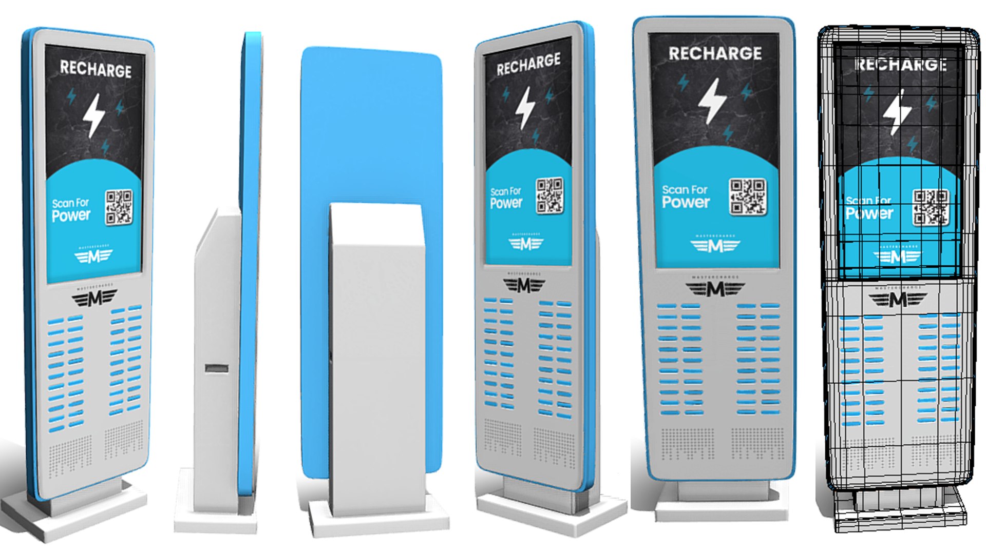 3D Slots Power Bank Sharing Station - TurboSquid 2148892