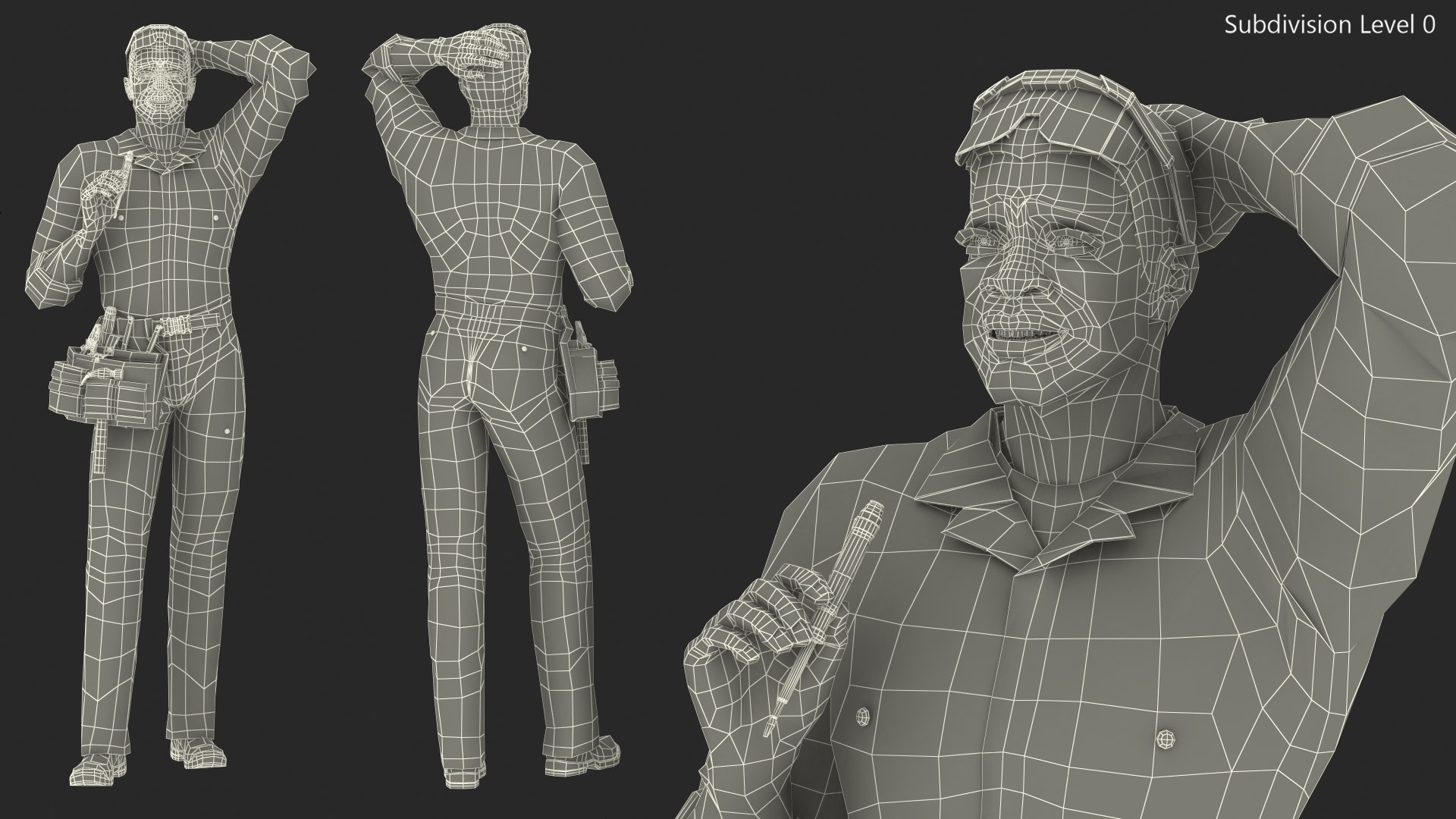 3D Dark Skin Black Man Electrician - TurboSquid 1755994