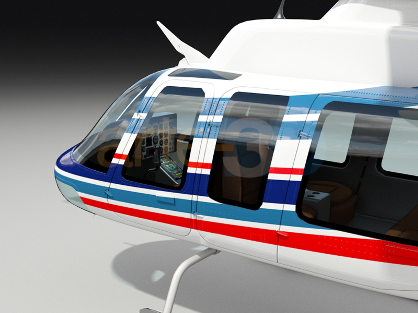 3d Bell 407 Helicopter