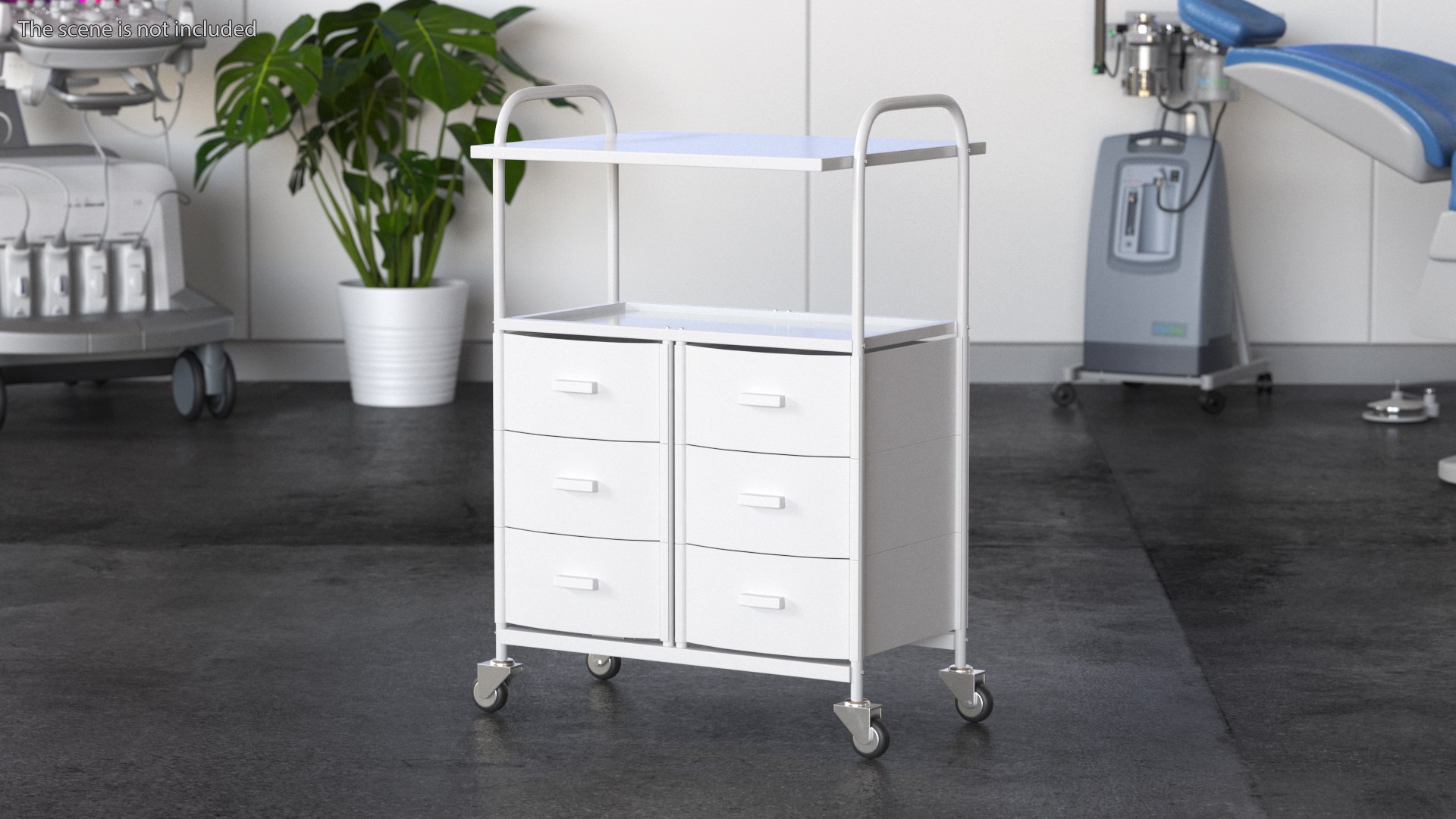 3D Doctors Office Cart On Wheels White - TurboSquid 2065670