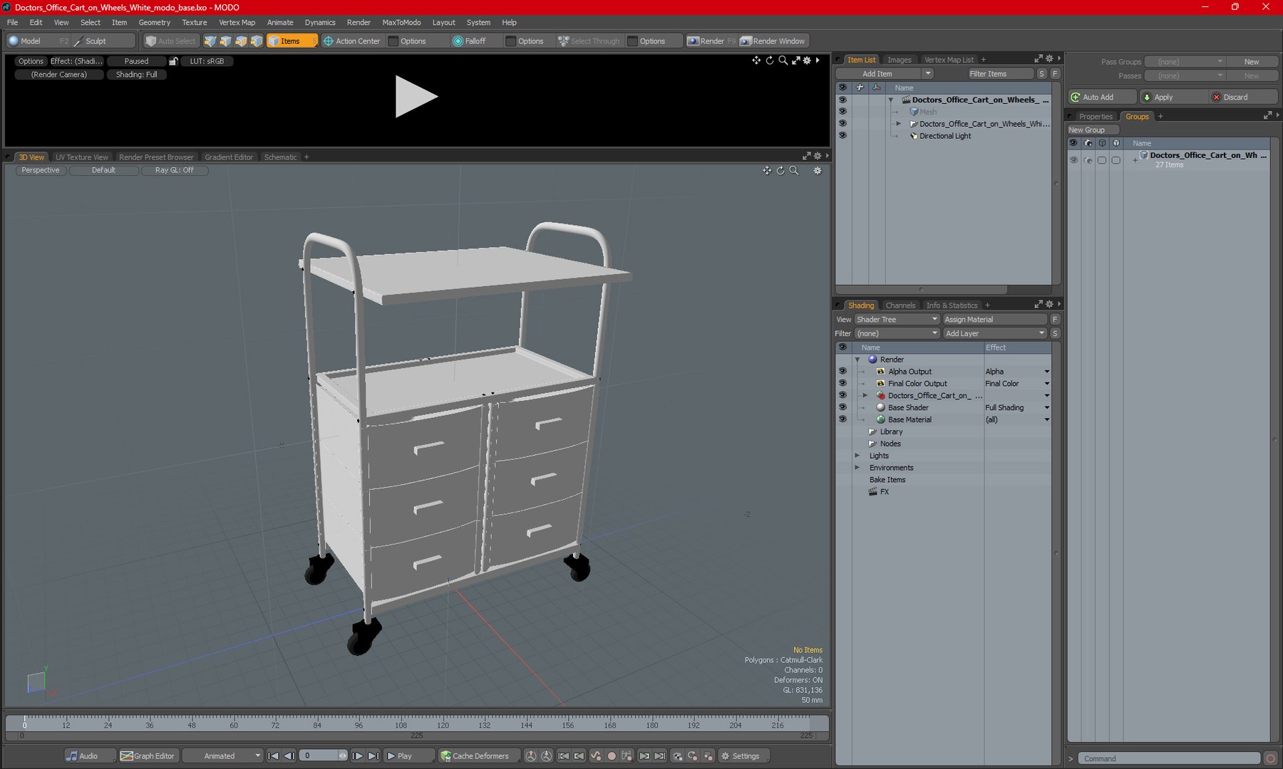 3D Doctors Office Cart on Wheels White - TurboSquid 2065670