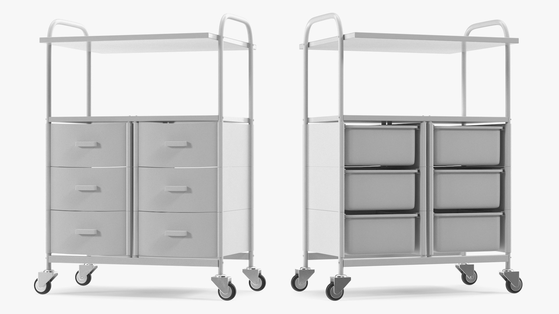 3D Doctors Office Cart On Wheels White - TurboSquid 2065670