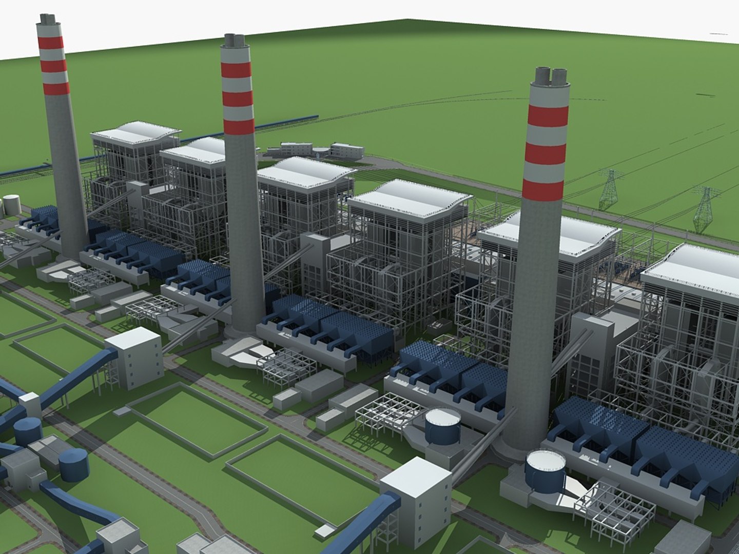 Coal Generating Station 3D Model - TurboSquid 1369509