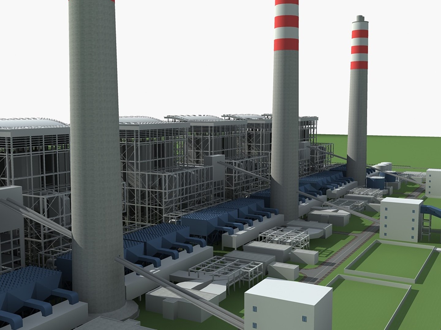 Coal generating station 3D model - TurboSquid 1369509