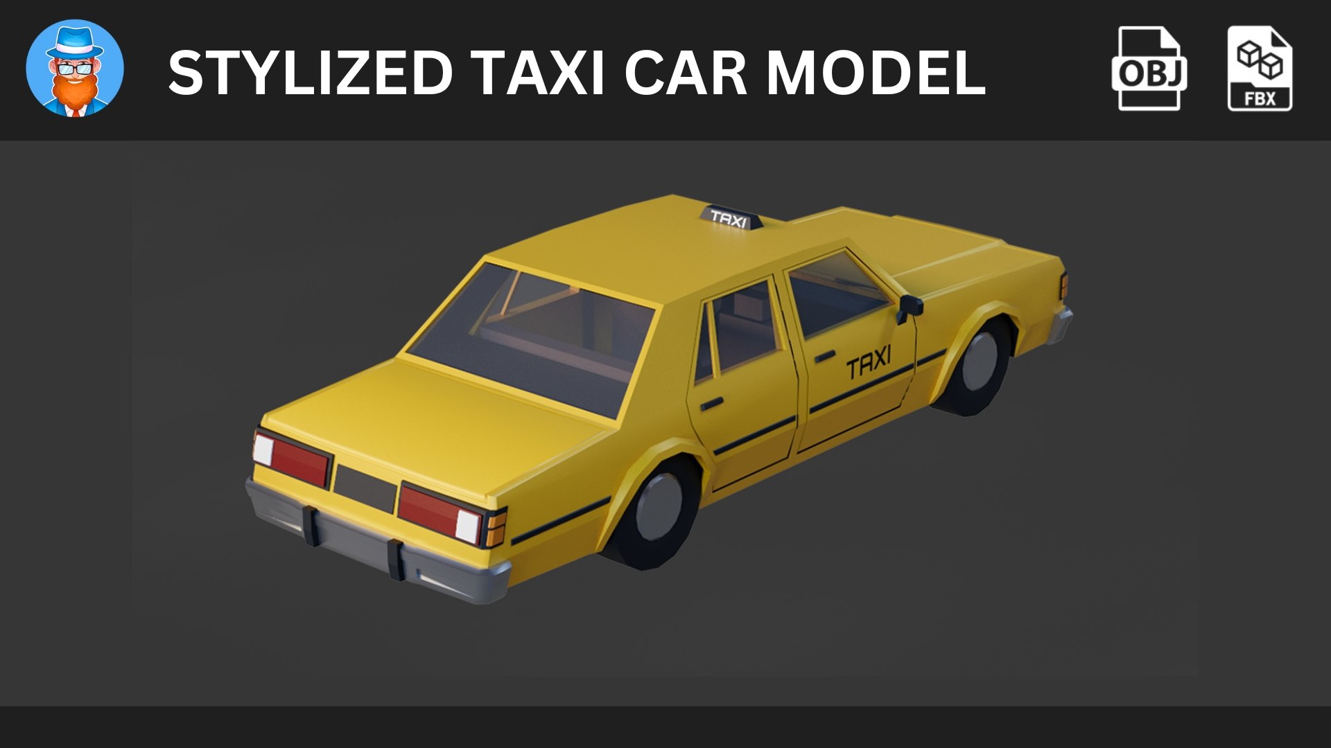 Stylized Taxi Car Cab 3D Model 3D - TurboSquid 2400165
