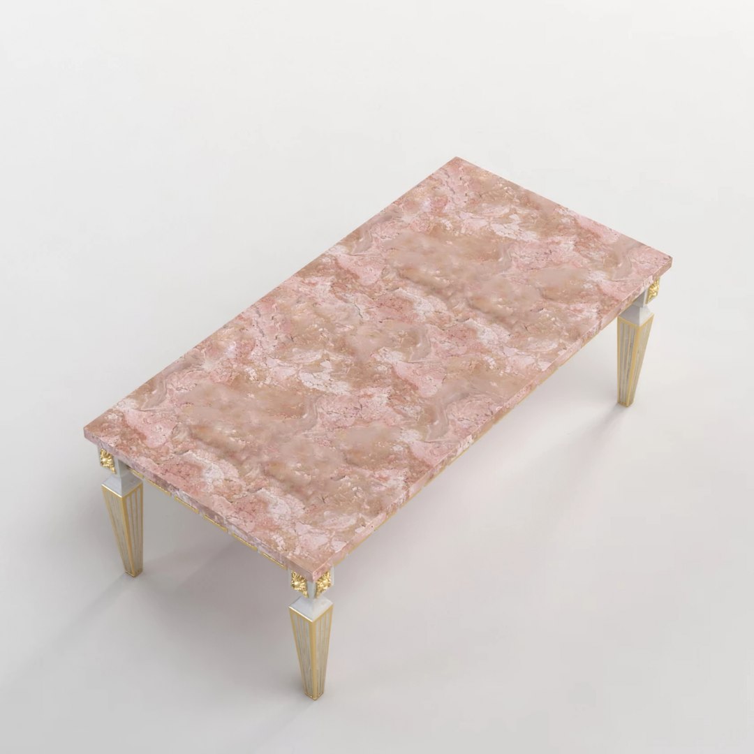 Italian Mid Century Neoclassical Coffee Table 3D - TurboSquid 1951437