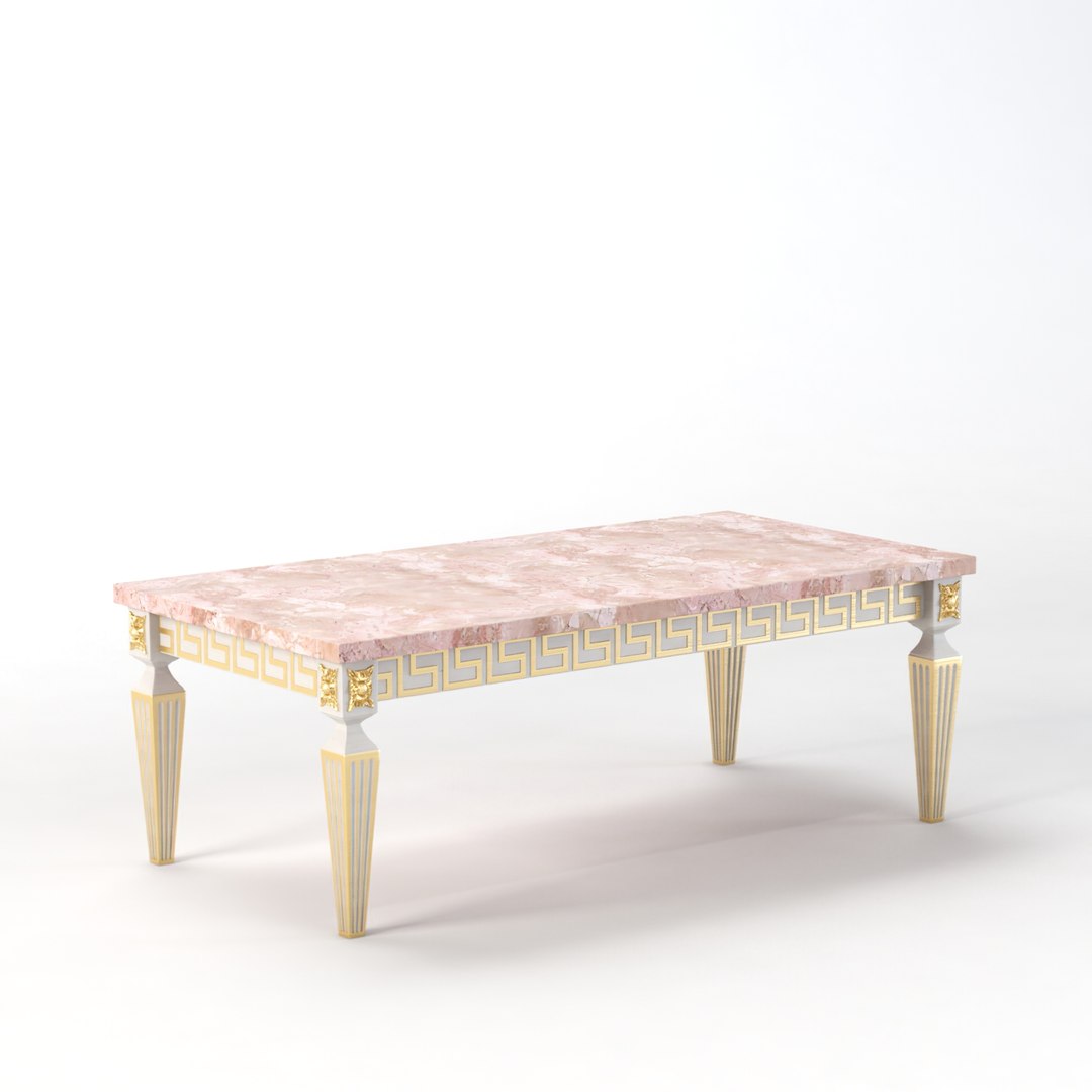 Italian Mid Century Neoclassical Coffee Table 3D - TurboSquid 1951437