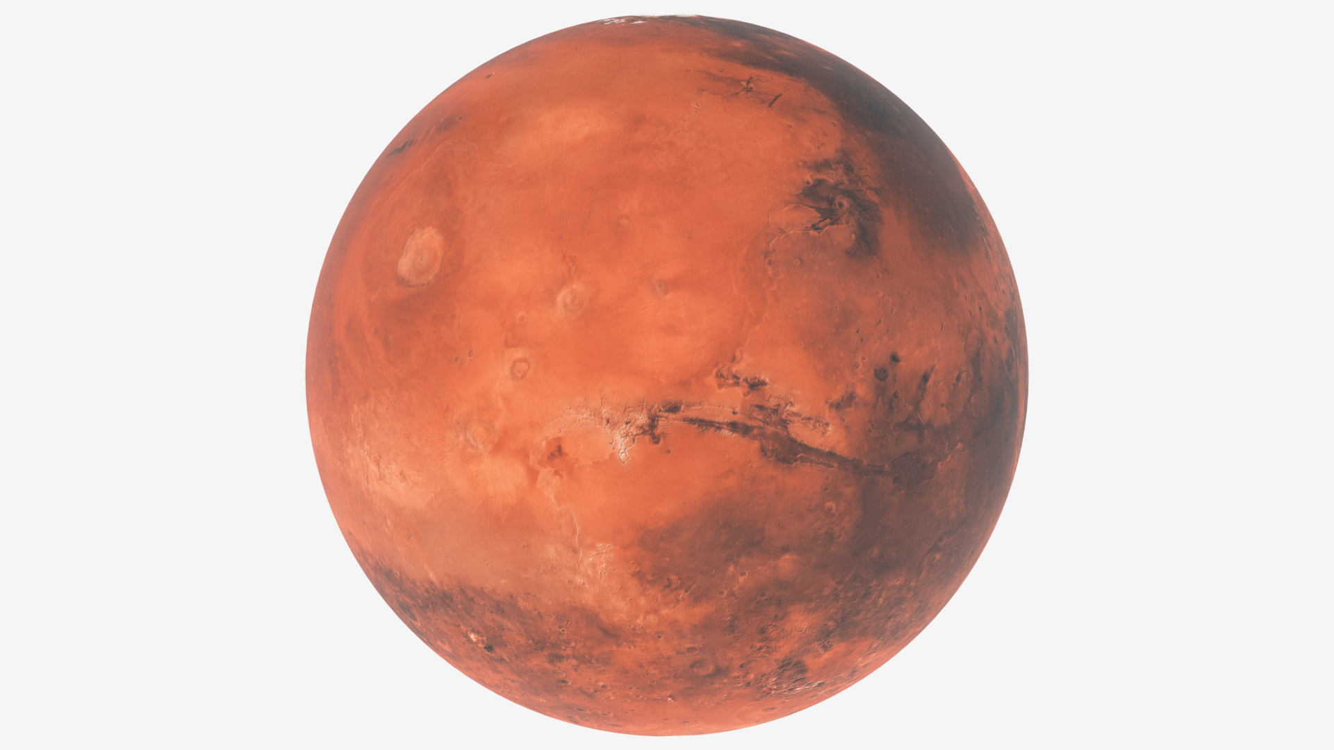 Planet Mars White Background