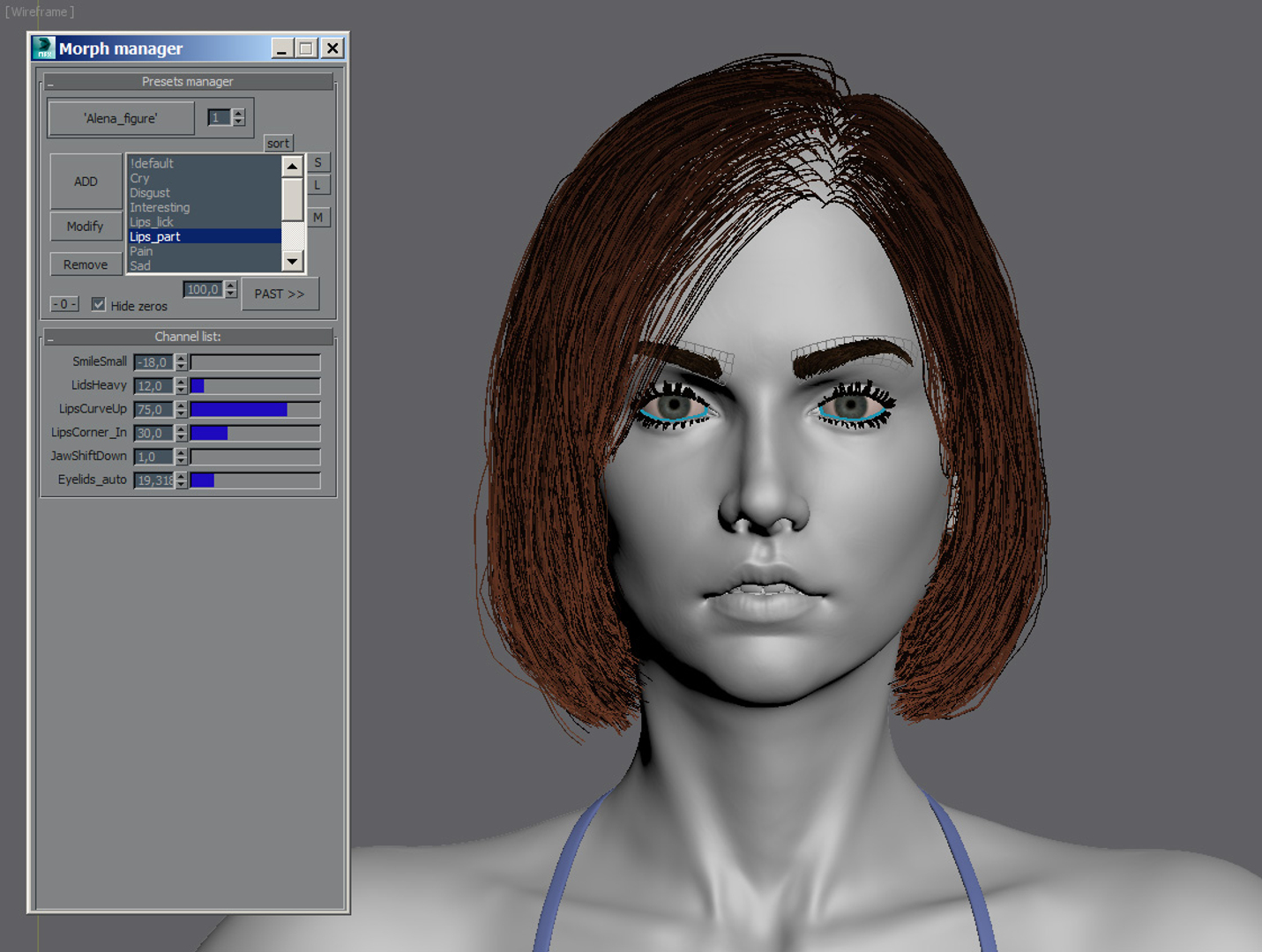 alena skinning hairs 3d model