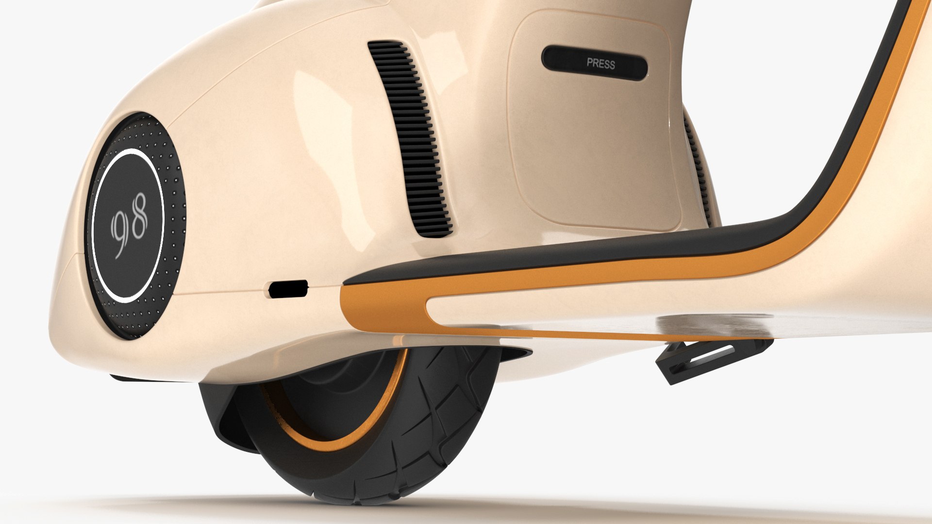 3D Concept Beige Electric Scooter Vespa 98 Lights On Rigged - TurboSquid 2217521