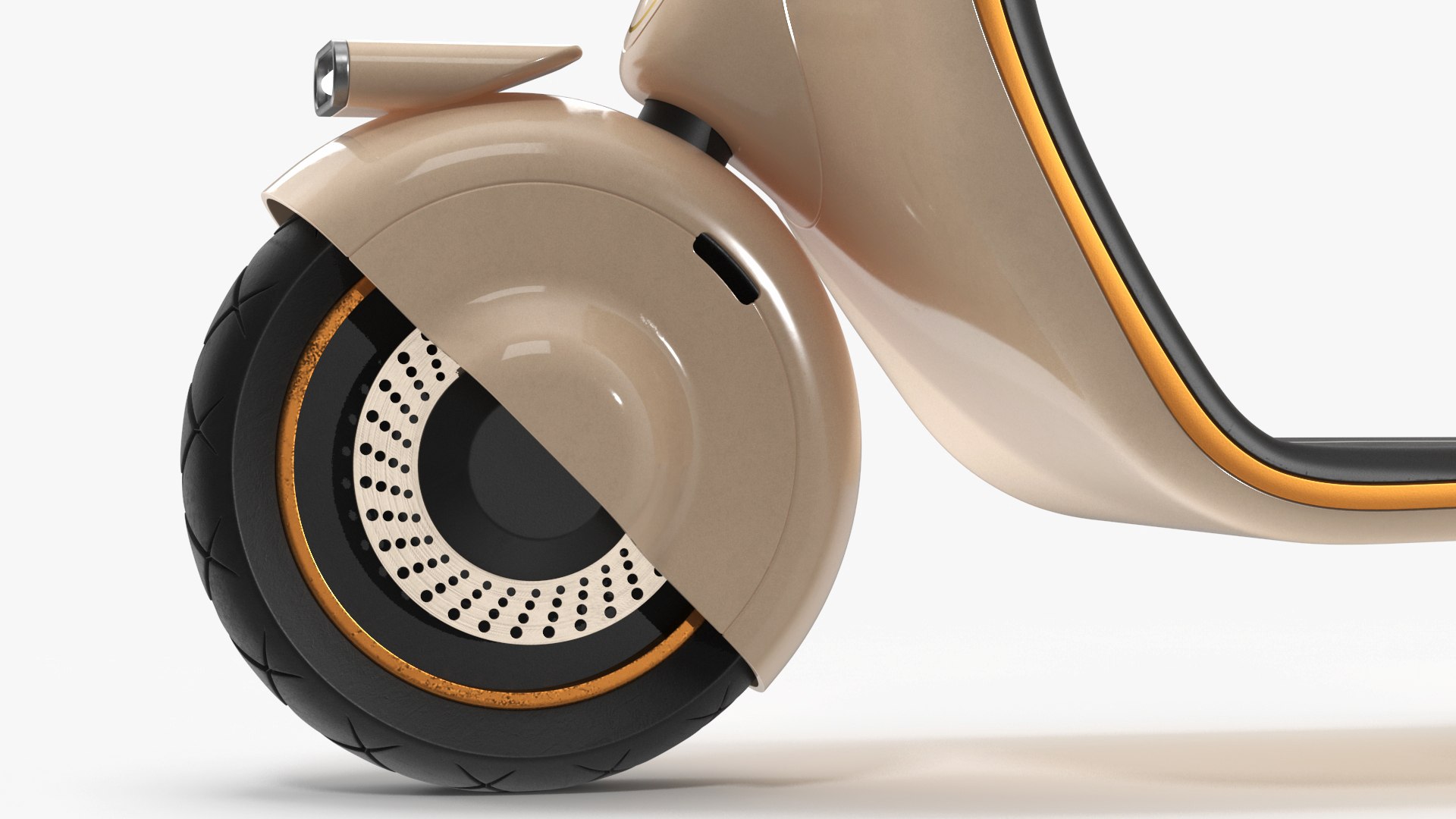 3D Concept Beige Electric Scooter Vespa 98 Lights On Rigged ...