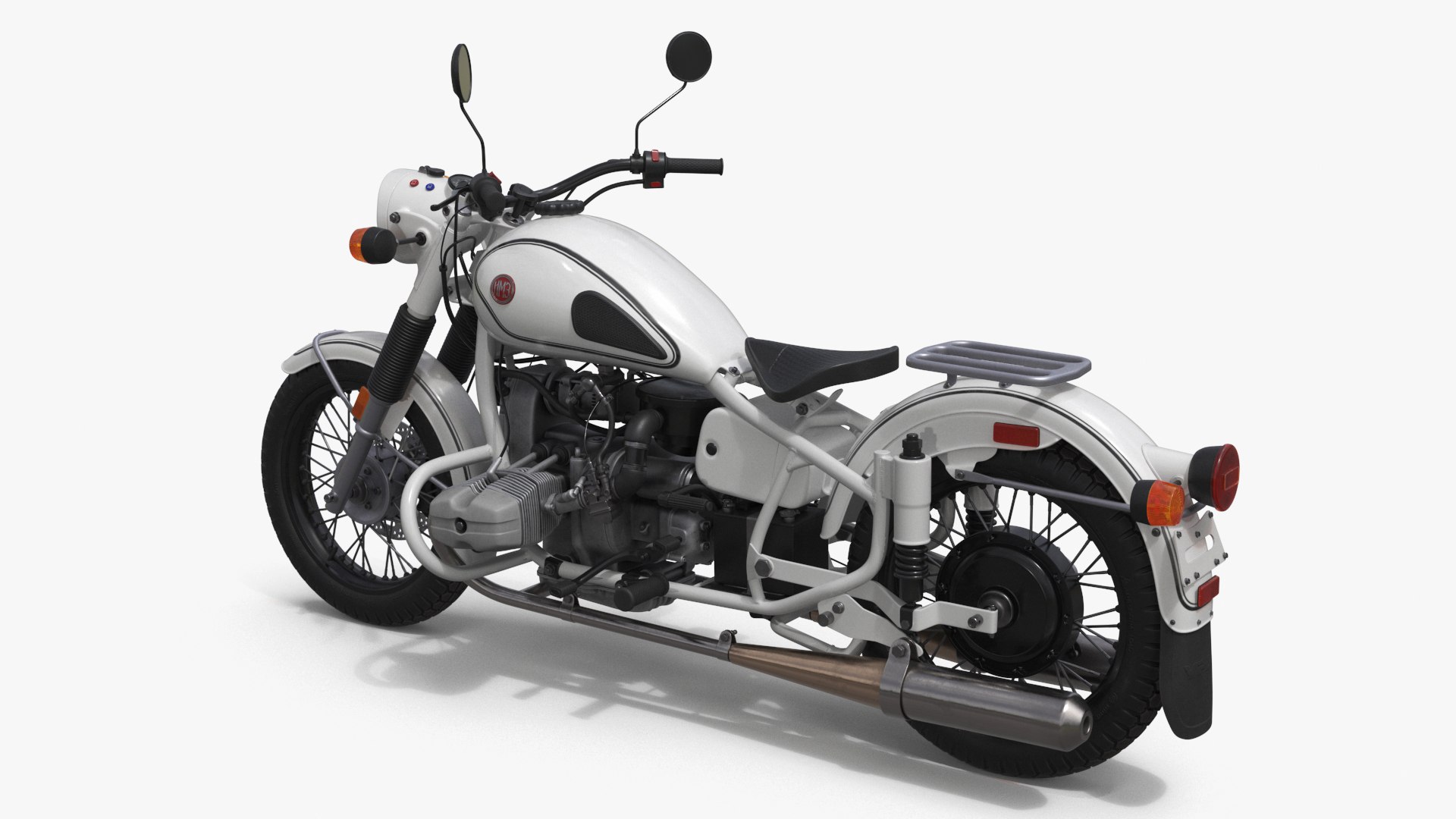 White Retro Motorcycle Ural M70 3D - TurboSquid 2399653