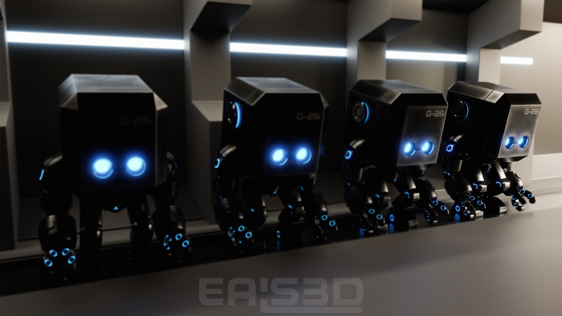 Cute Space Robot Rigged G-26 Metallic Model - TurboSquid 2159455