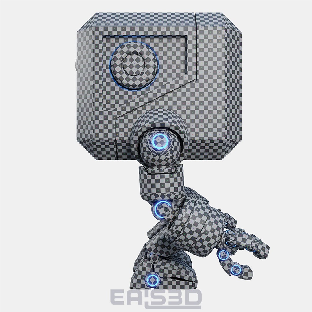 Cute Space Robot Rigged G-26 Metallic Model - TurboSquid 2159455