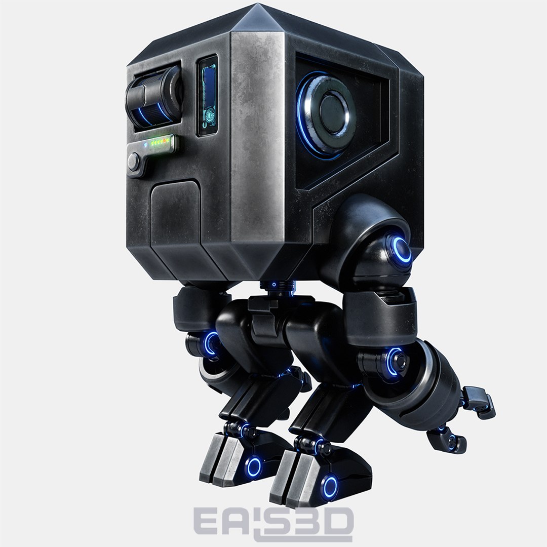 Cute Space Robot Rigged G-26 Metallic Model - TurboSquid 2159455