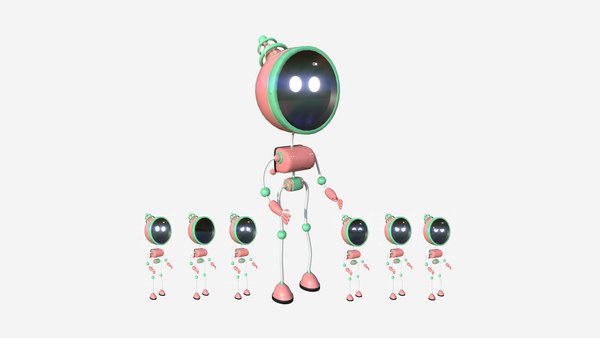 Cute Robot D04 Pink Green - SciFi Character Design 3D - TurboSquid 1868248