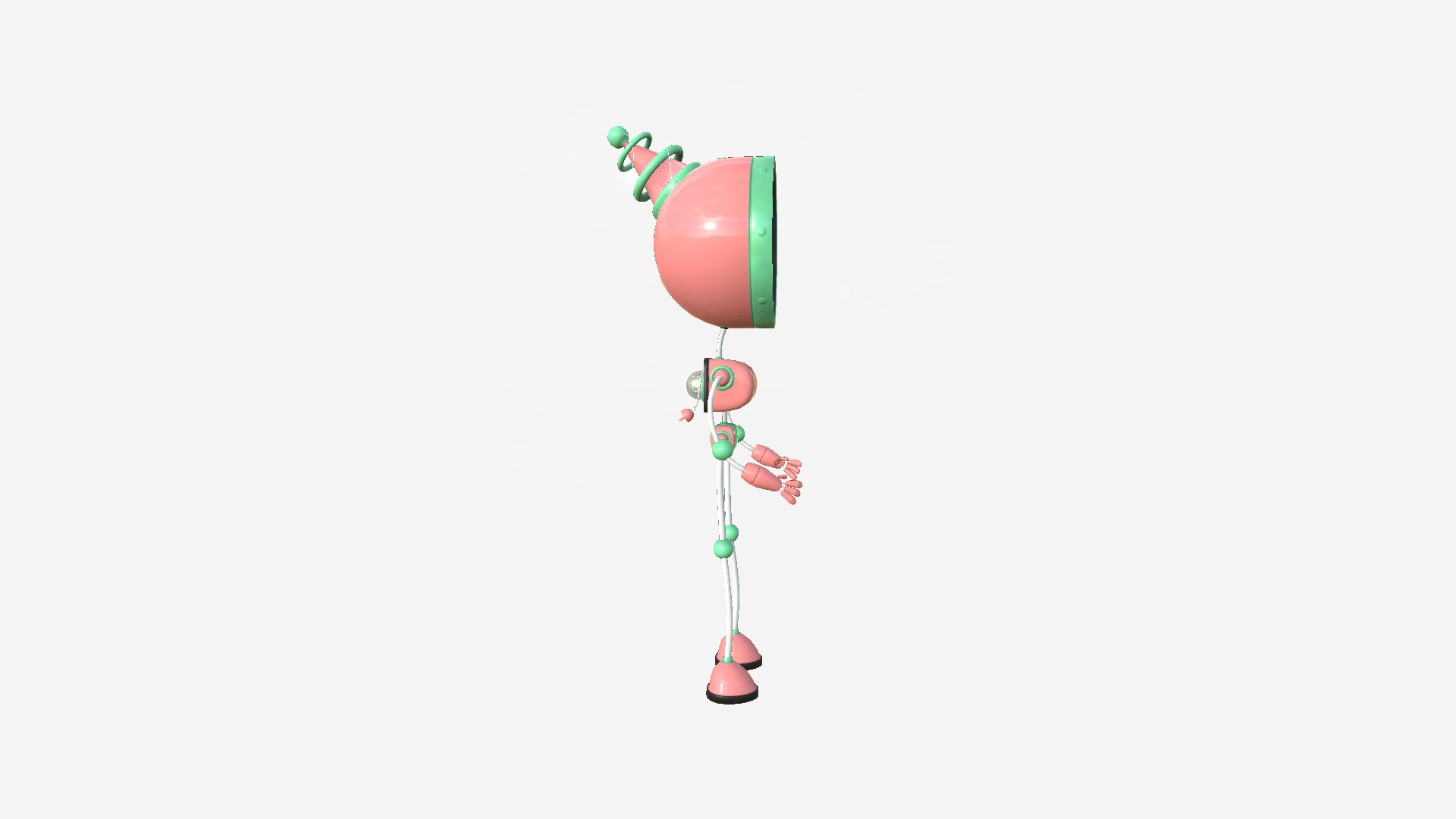 Cute Robot D04 Pink Green - SciFi Character Design 3D - TurboSquid 1868248