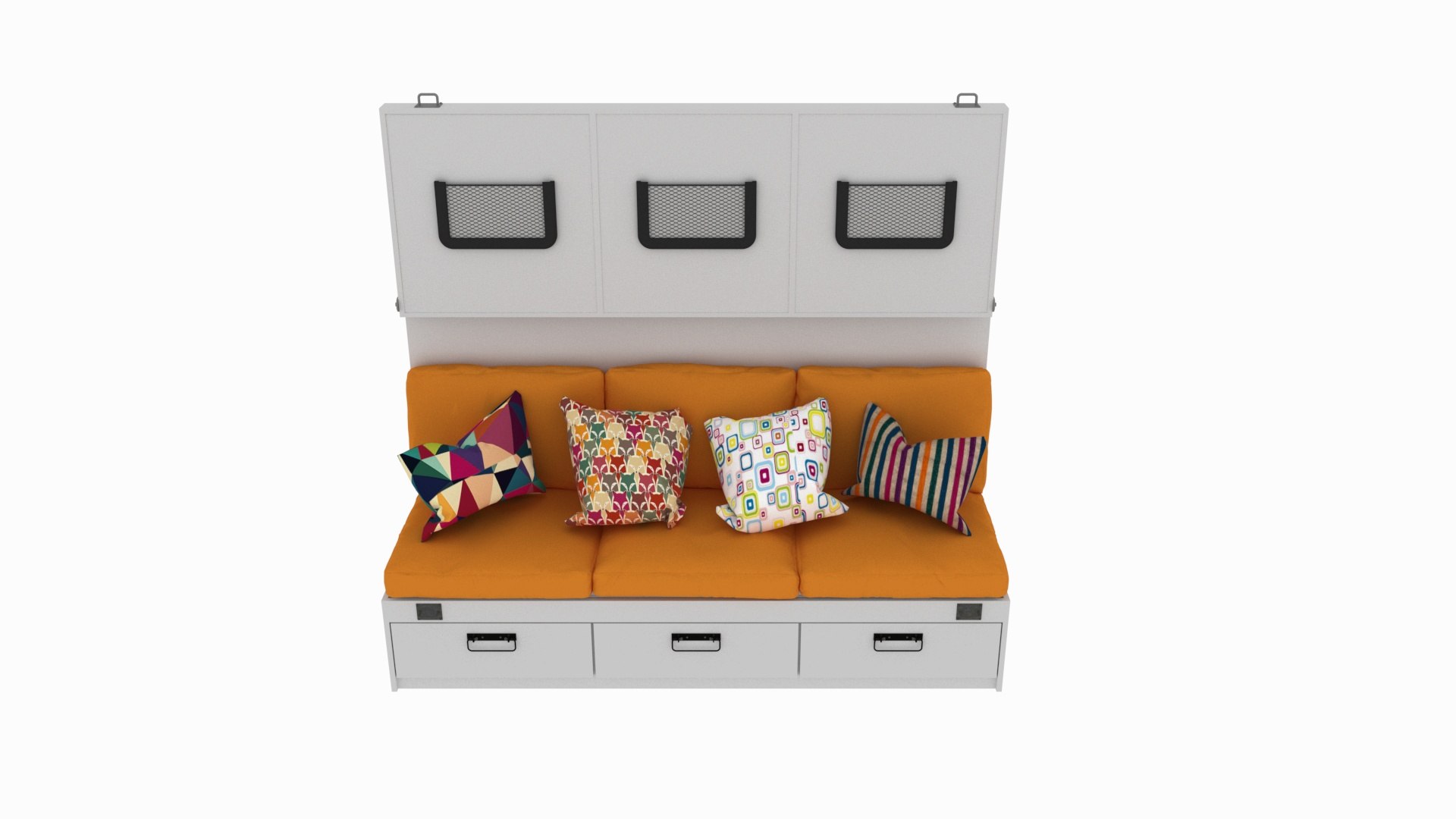 Caravan Couch Bunk Bed 3D Model - TurboSquid 1877506