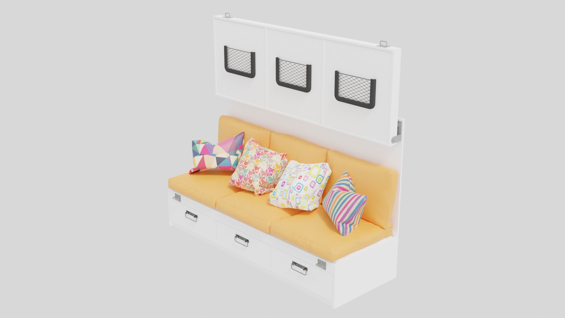 Caravan Couch Bunk Bed 3D Model - TurboSquid 1877506