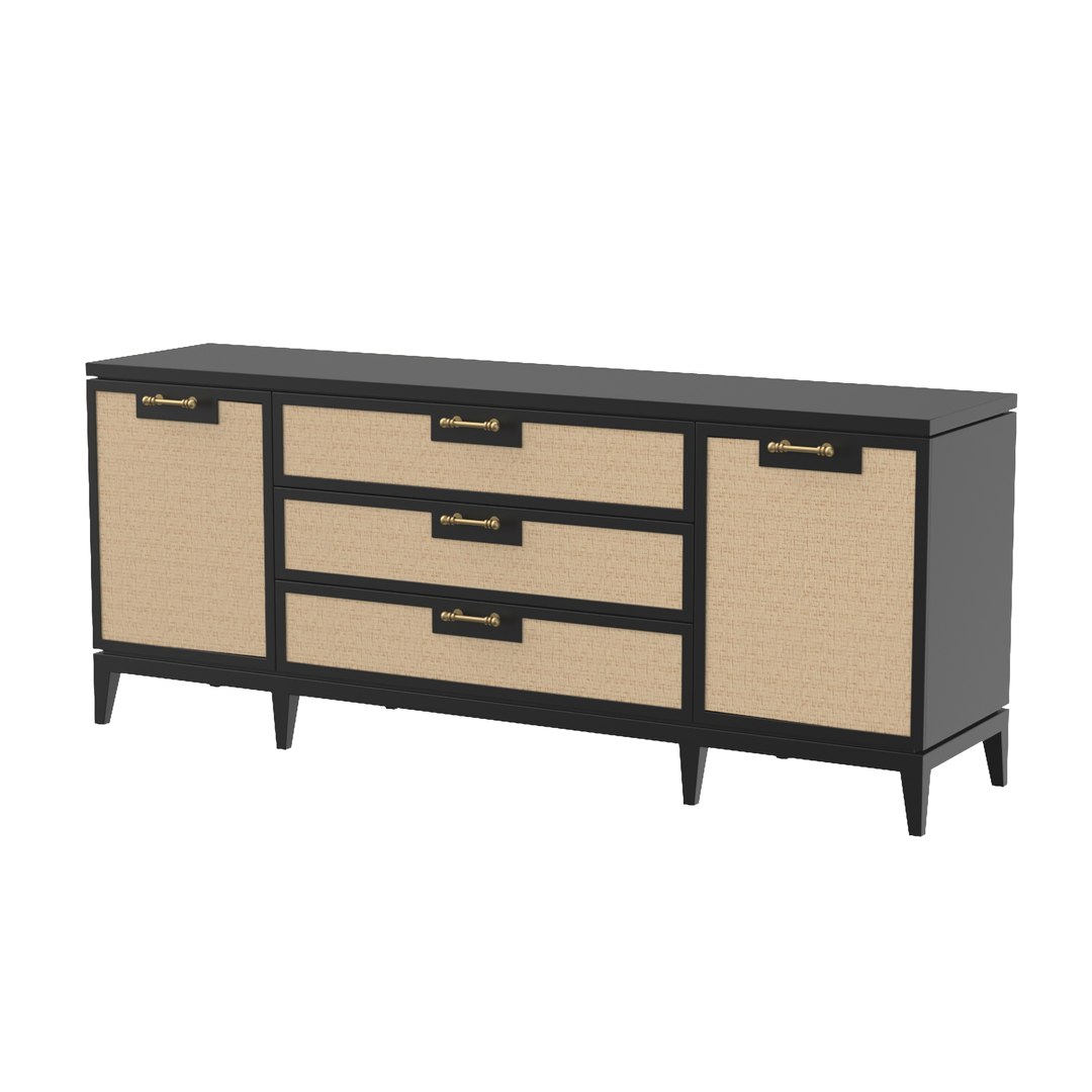 3D Astor 3 Drawer And 2 Door Cabinet - TurboSquid 2011875